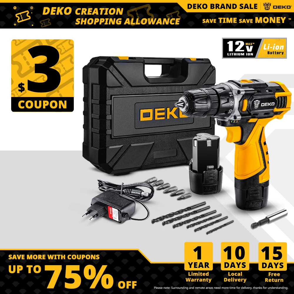 Deko New Electric Screwdriver Mini Wireless Power Tools Driver Dc ...