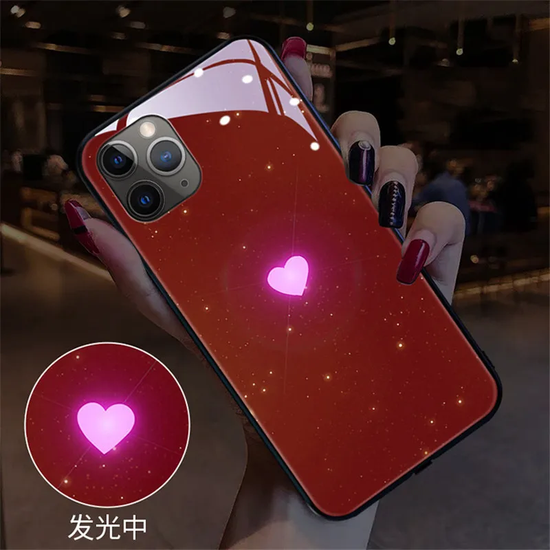Tempred Glass Call Light Case For iPhone 12 11 Pro Max 8 7 6 6S Plus ...