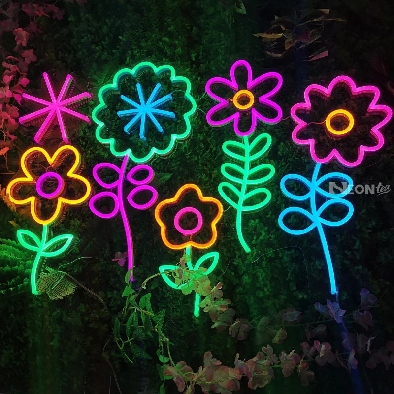 Neon Glowing Flowers