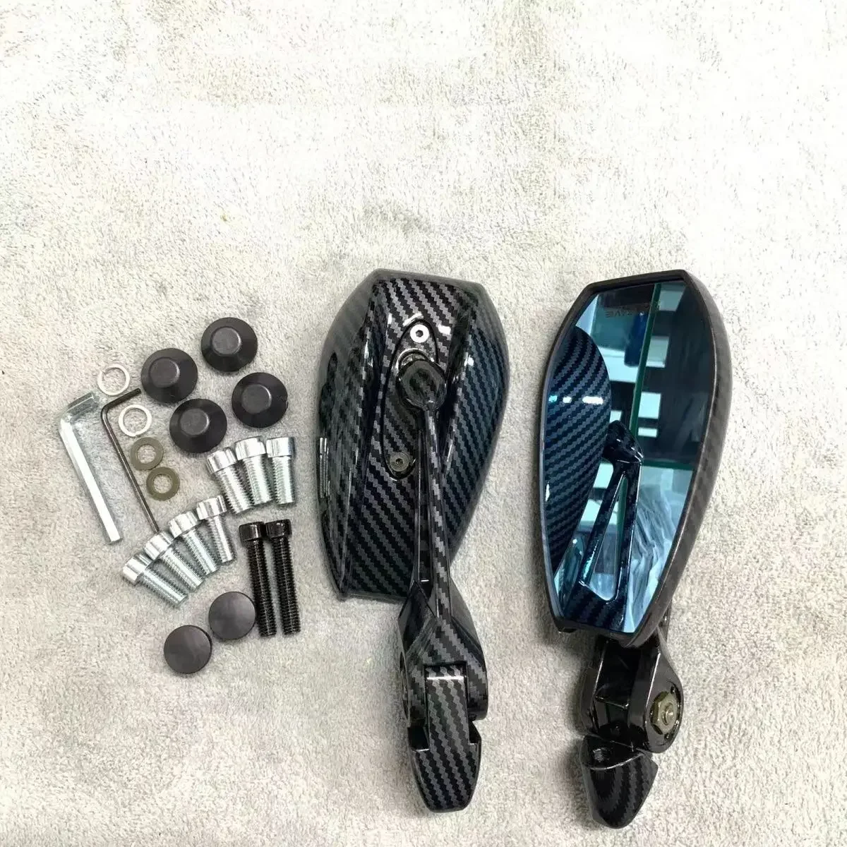 Pair-Aluminum-Motorcycle-Rearview-Mirrors-Blue-Anti-glare-Mirror-For ...