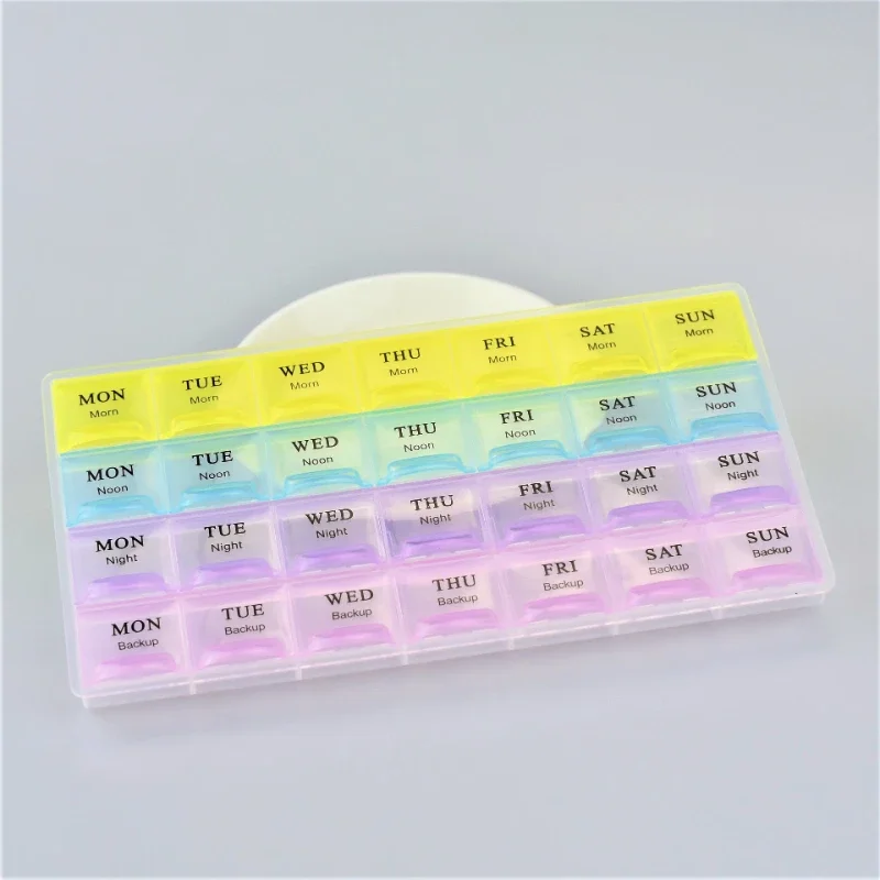 1PC-4-Row-28-Squares-Weekly-7-Days-Pill-Cases-Box-Organizer-Portable ...