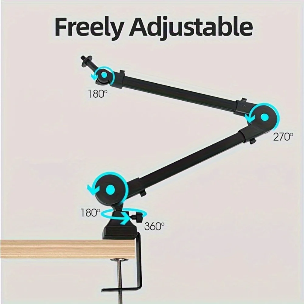 Microphone-Arm-Stand-With-Mic-Clip-And-Cable-Ties-For-Blue-Yeti ...