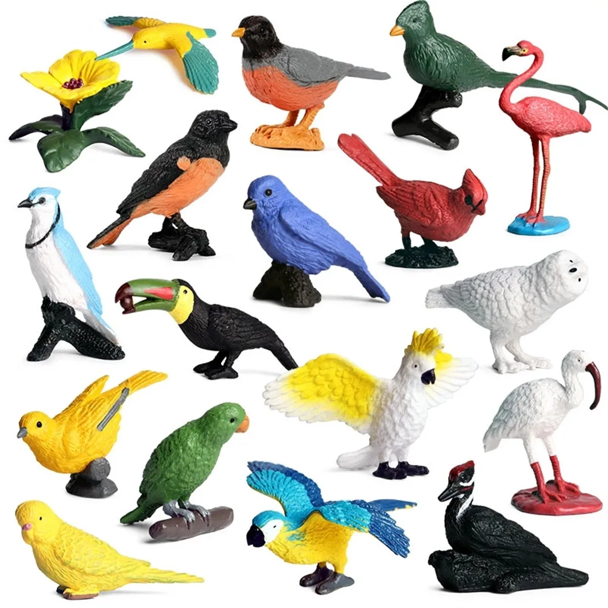 Birds-Set-Wild-Animals-Model-Mini-Parrot-Toucan-Figure-Educational-Baby ...