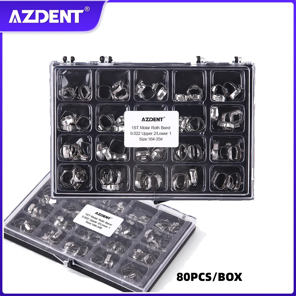 AZDENT Dental Orthodontic Bands with Buccal Tube First Molar Roth/MBT ...