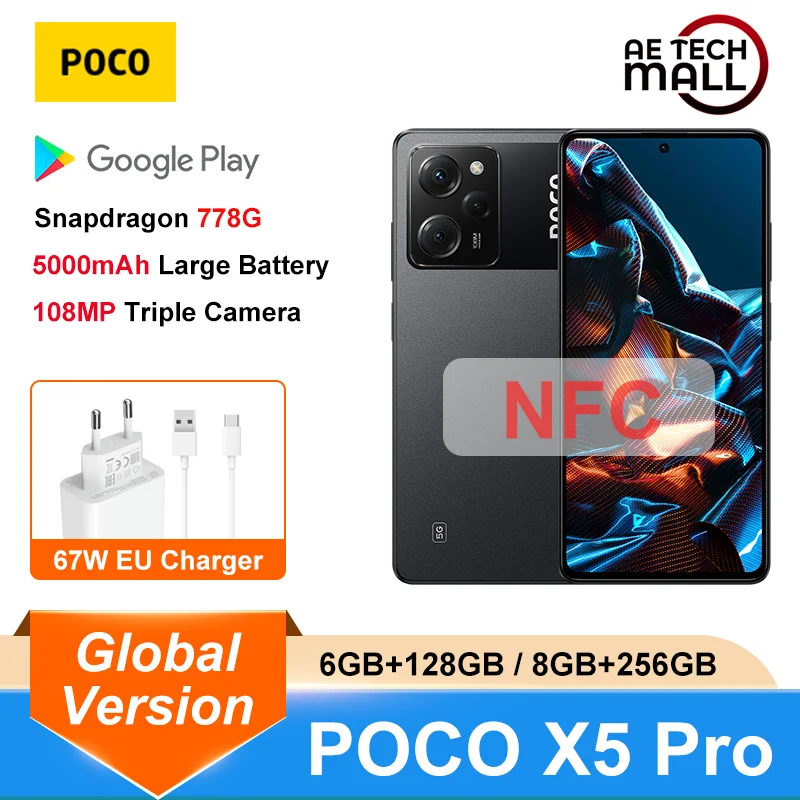 Global Version POCO X5 Pro 5G 128GB/256GB Snapdragon 778G 120Hz Flow AMOLED DotDisplay 108MP ...
