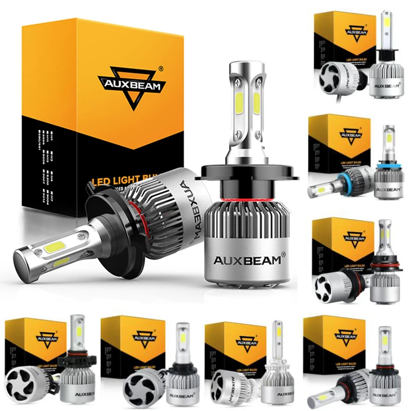 AUXBEAM-72W-8000LM-Car-LED-HeadLight-Bulbs-Fog-Light-Bulb-H4-H13-H1-H11 ...