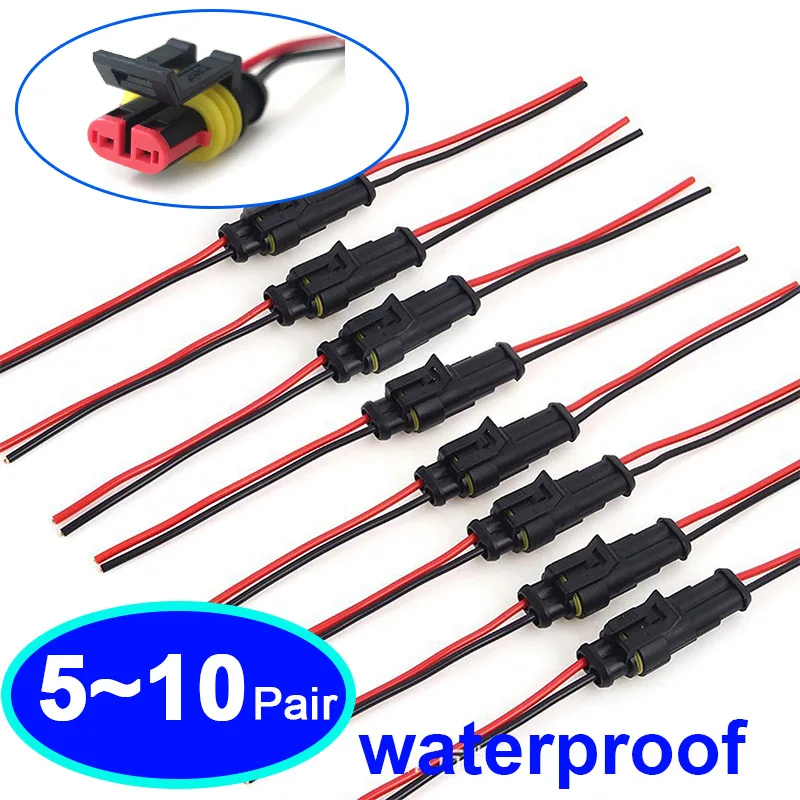 12V-Wire-Connector-2pin-10pcs-Cable-Wire-Connector-Plug-Super-Seal ...