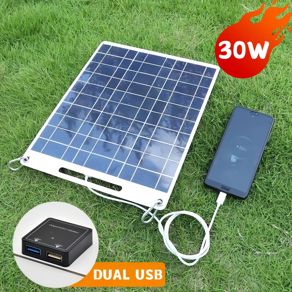 30W-Solar-Panel-5V-Solar-Cells-Portable-Dual-USB-Solar-Battery-Charger ...