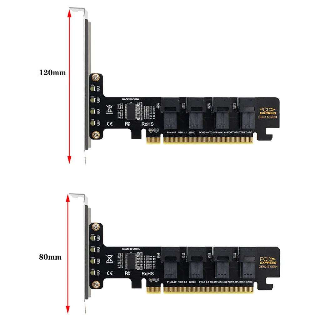PCIe Gen4 SFF-8654 4i to PCIe x4 Slot and SFF-8639 to PCIe x4 Slot ...