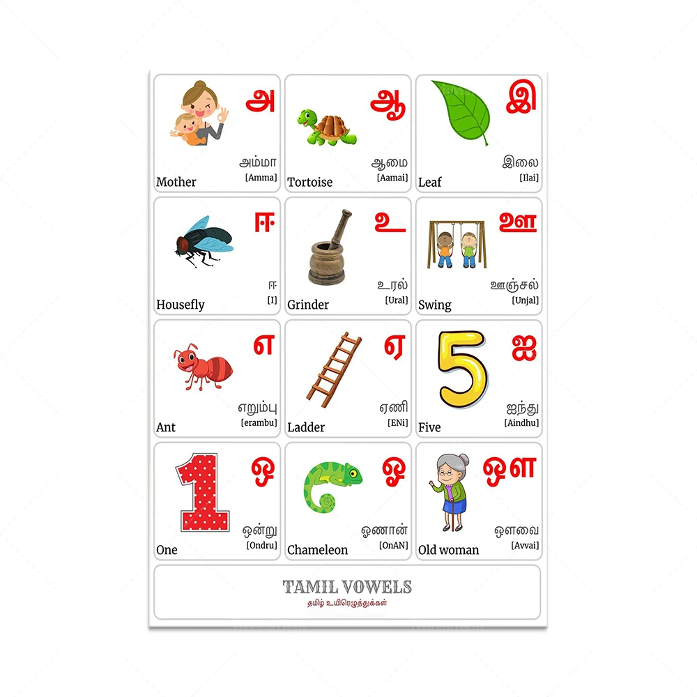 Tamil Alphabet Chart For Kids