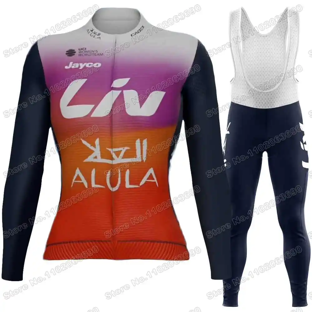 2024-Women-Team-Jayco-AlUla-Cycling-Jersey-Set-Winter-Autumn-Cycling ...