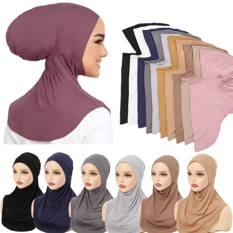 Soft-Modal-Cotton-Jersey-Inner-Cap-Muslim-Headscarf-Hijab-Underscarf ...