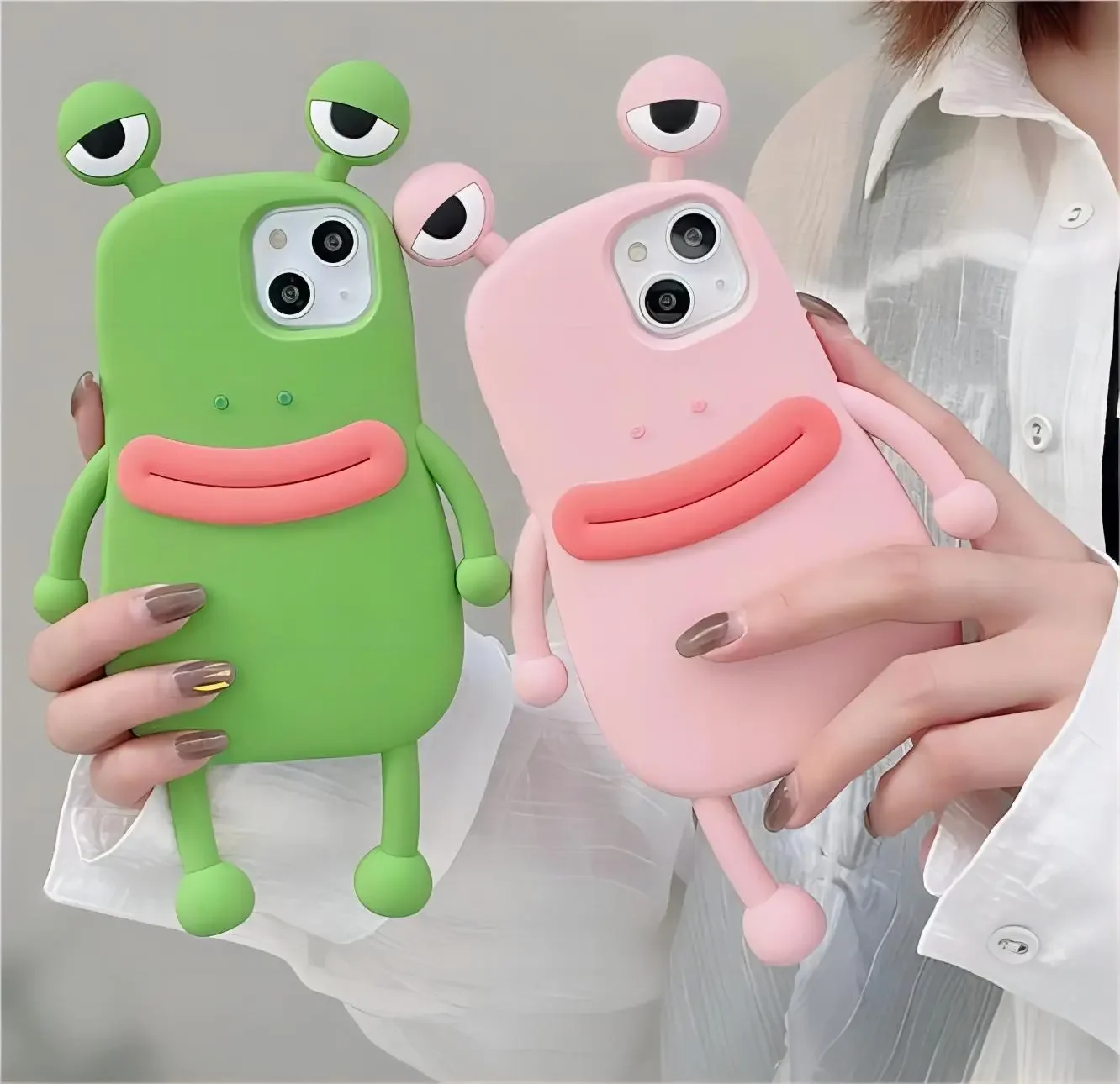 Couple-Funny-3D-Frog-Suitable-for-iPhone-Case-Silicone-Full-Cover-Fall ...