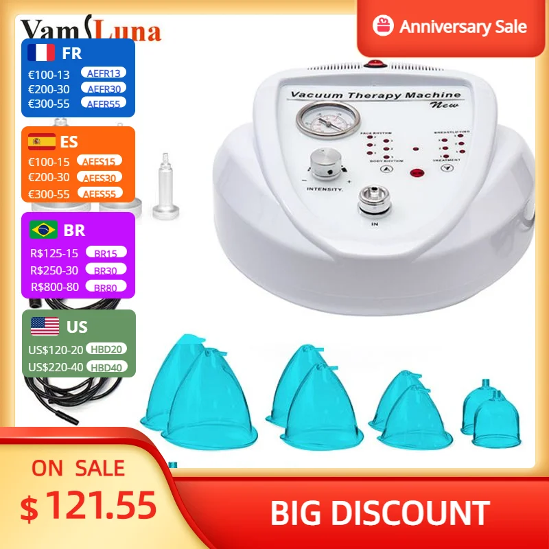 가슴마사지기 가슴마사지 모유수유 임산부 VamsLuna 브랜드 새로운 24pcs 블루 컵 BBL 흡입 기계 - 티몬