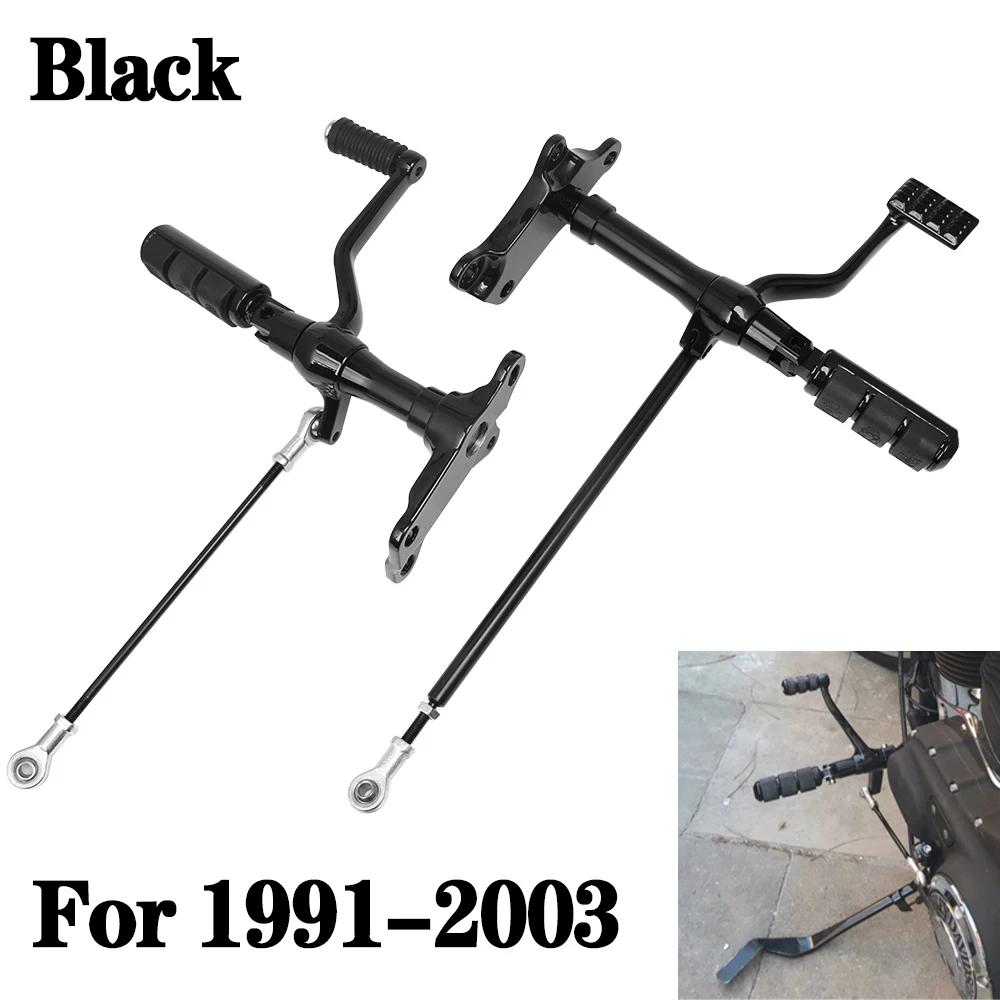 Motorcycle Black Forward Controls Pegs Levers Linkages For Harley ...