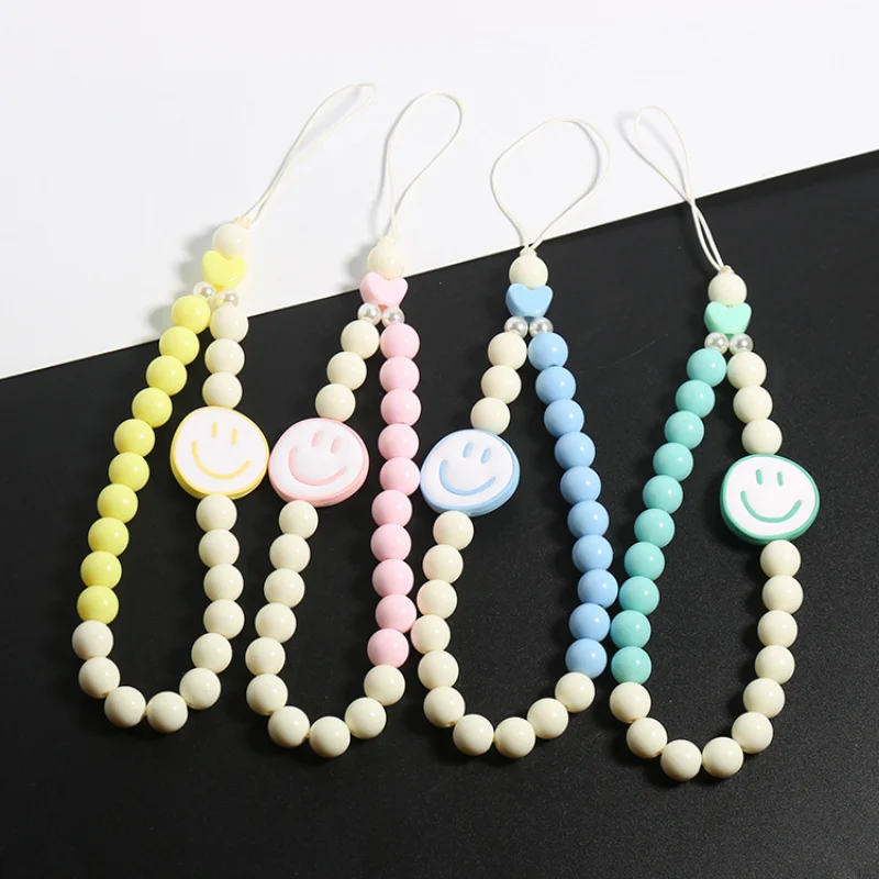 2022-New-Cute-Smile-Face-Phone-Chains-Resin-Cellphone-Lanyard-Bohemian ...