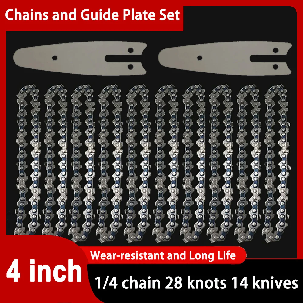 4-Inch-Chainsaw-Guide-Bar-And-Saw-Chain-Set-28-Drive-Link-Electric-Saw ...