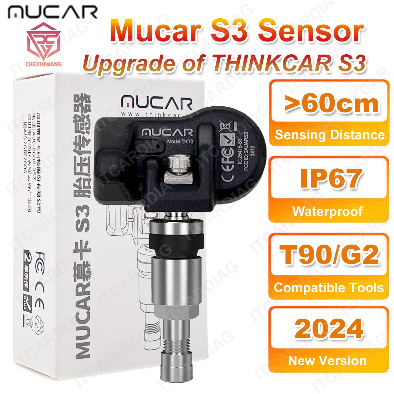 MUCAR-S3-Sensor-315MHz-433MHz-TPMS-S3-Universal-Sensor-Car-Tire ...