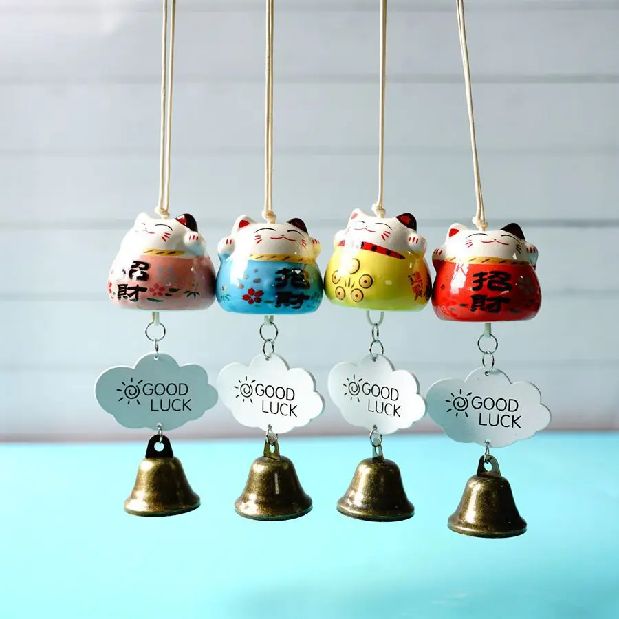 Wind-Chimes-Japanese-style-Creative-Multi-color-Ceramic-Beckoning-Cat ...