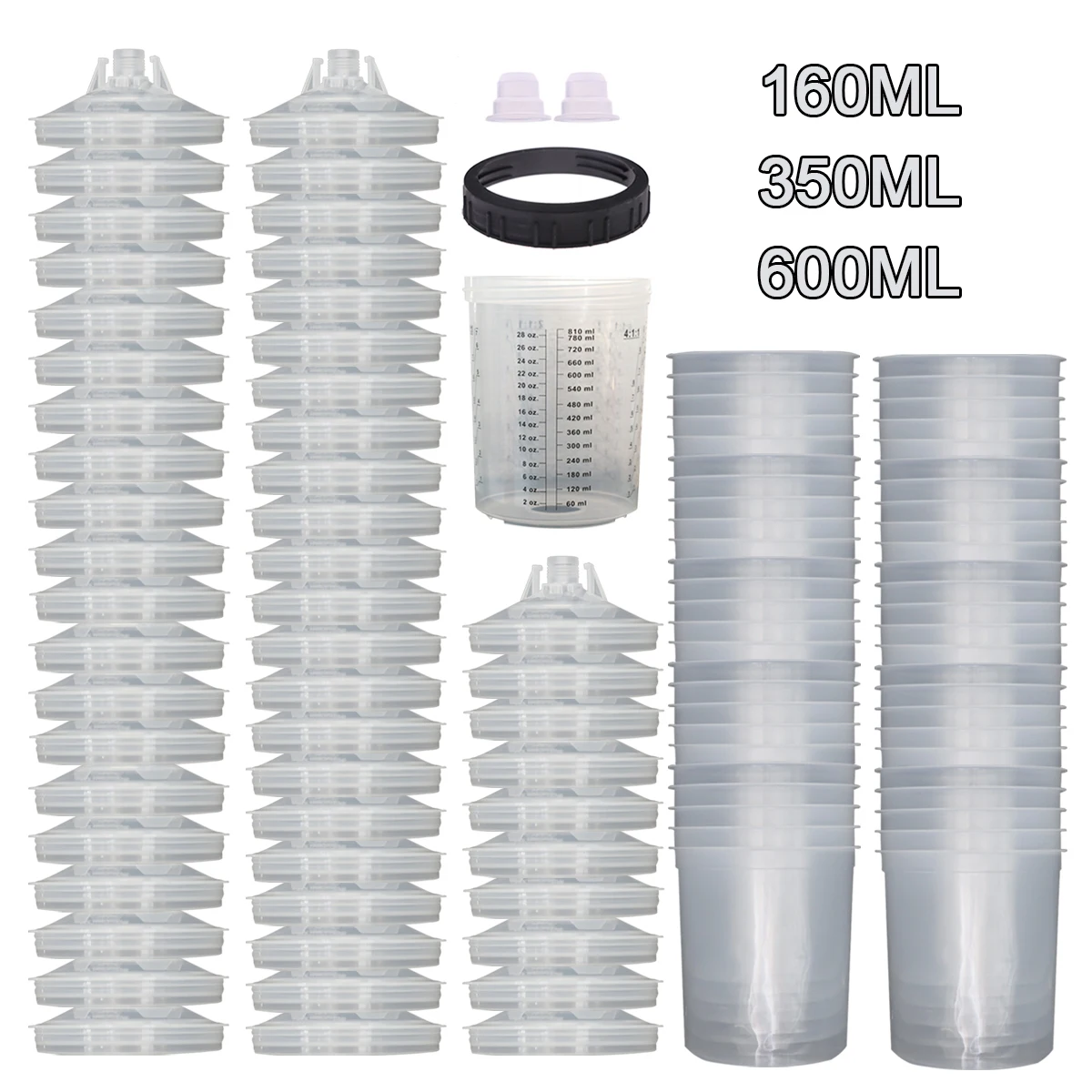 50Pcs-Set-Spray-Gun-Paint-Mixing-Cup-Quick-Cup-Spray-Gun-Tank-160ML ...