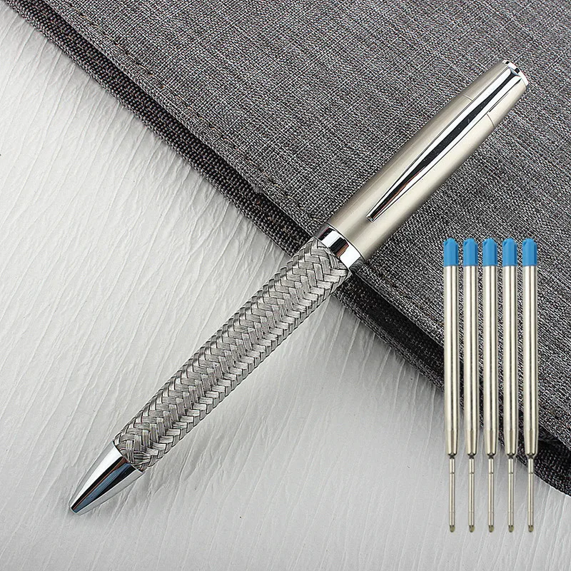New-Luxury-Metal-Ballpoint-Pen-Steel-Wire-Weaving-Pen-Ballpoint-Pen ...
