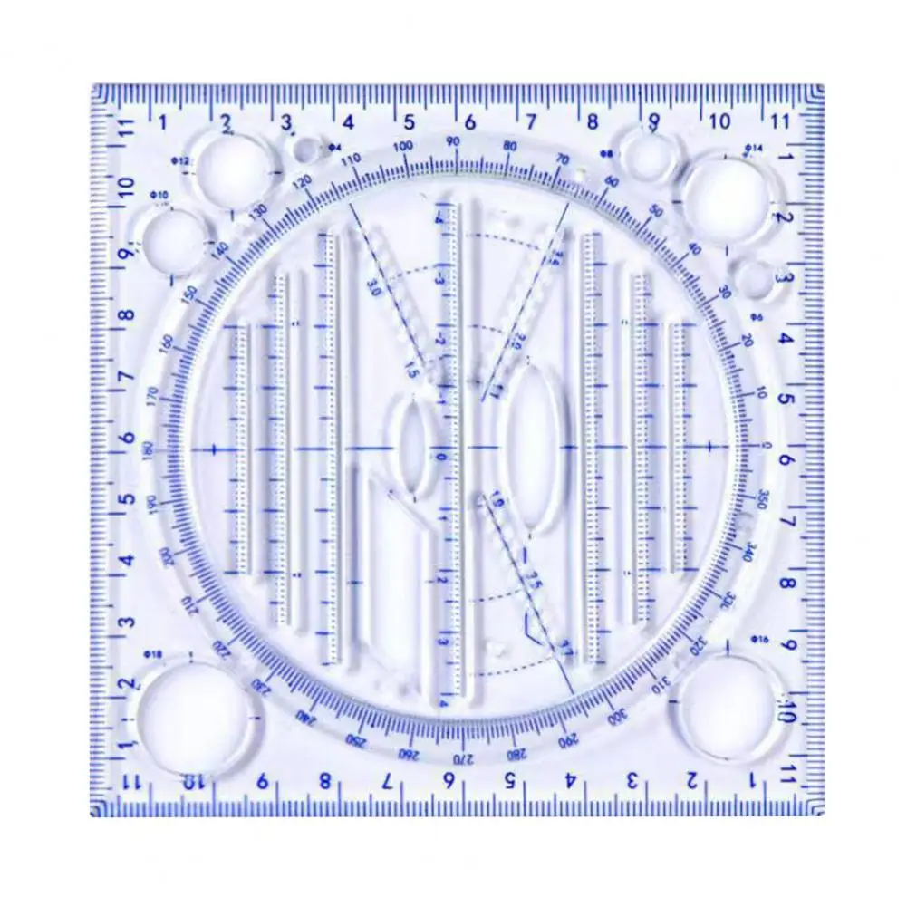 Multifunction-Rotatable-Drawing-Template-Ruler-Mathematics-Stereo ...