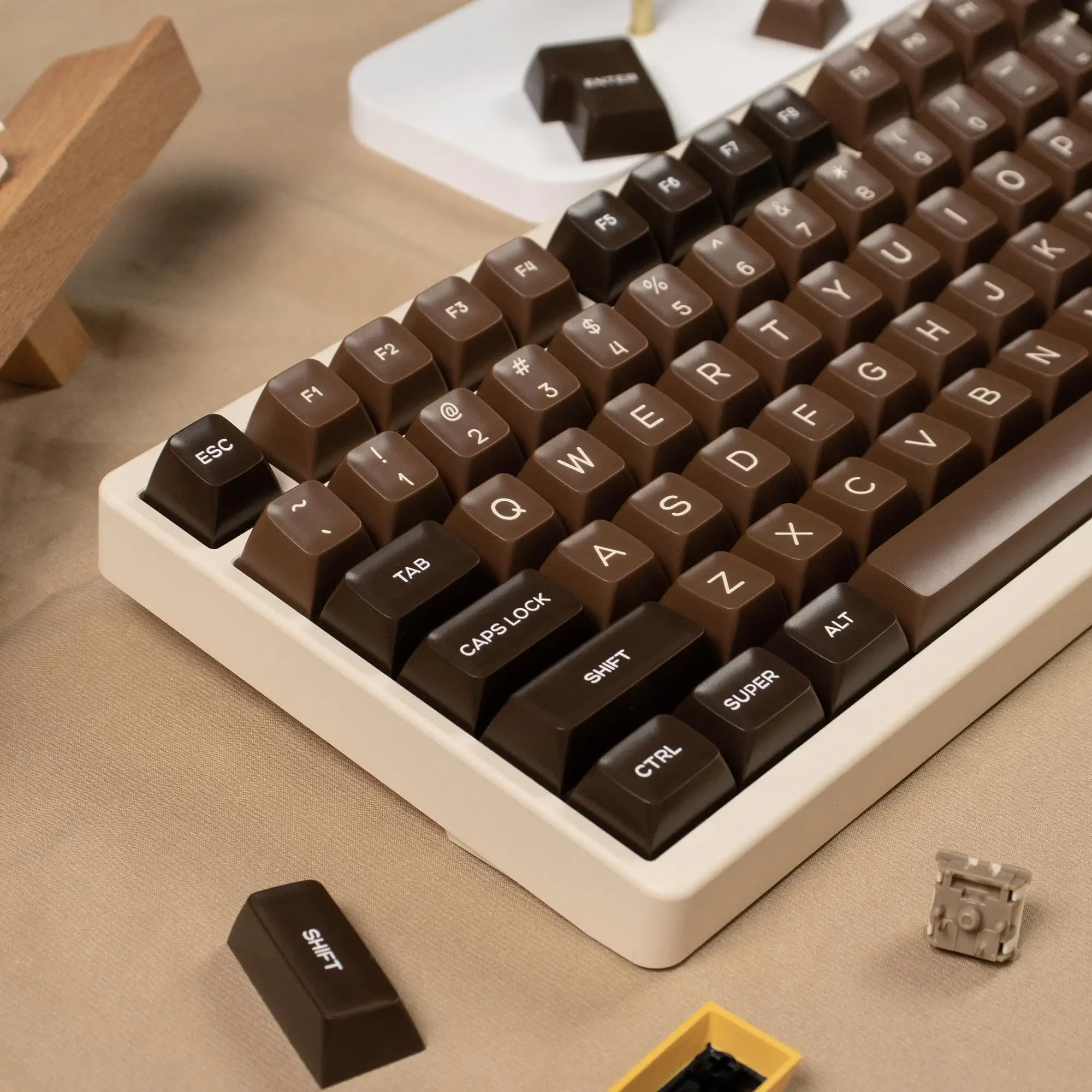 SA chocolate keycaps full set of ABS two-color adaptable magnetic axis ...