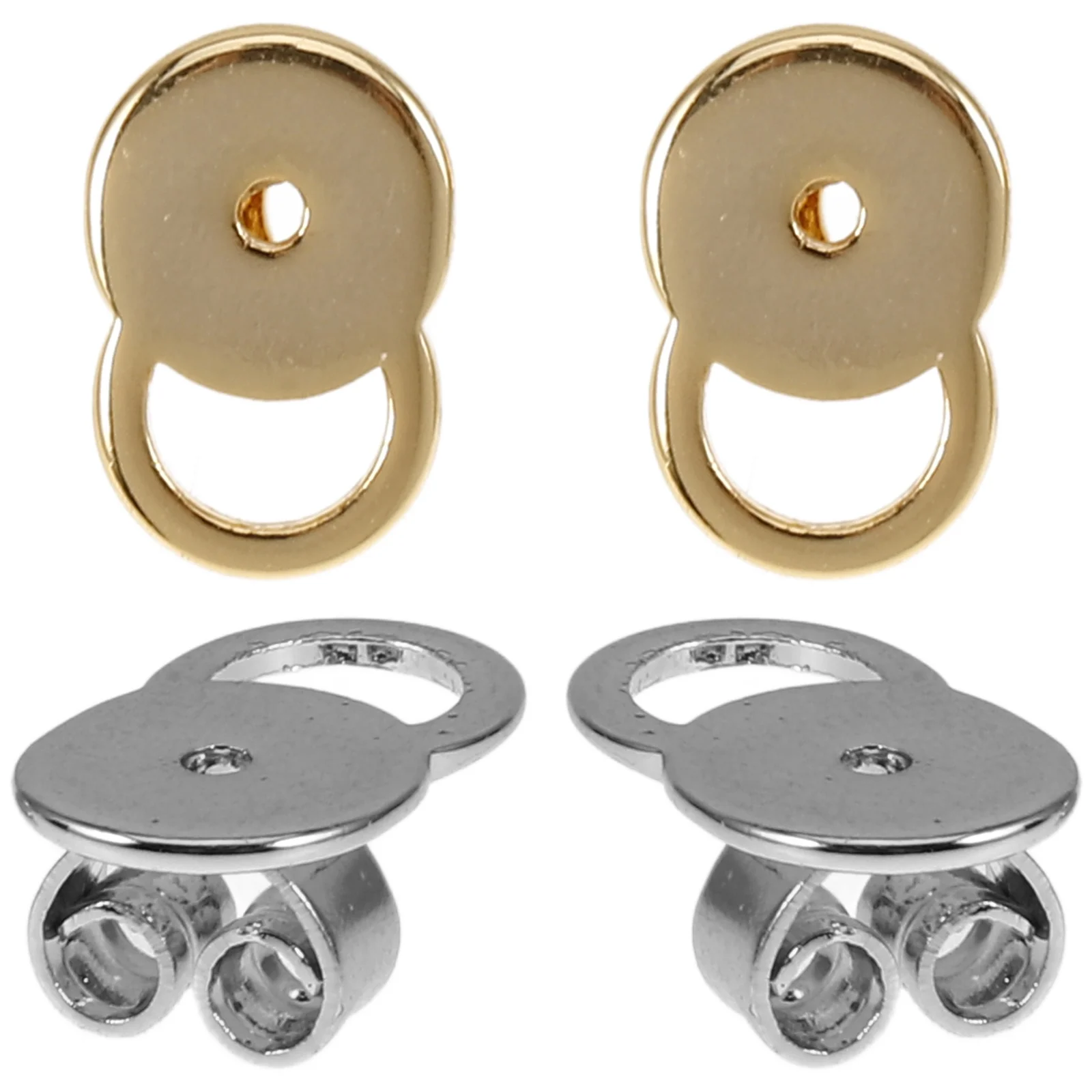 4 Pcs Gold White Accessories Earring Backs For Studs Screw On Locking ...