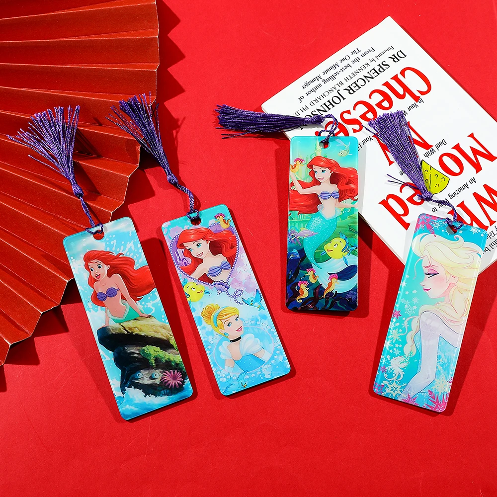Disney Mermaid Bookmarks Anime Girls Collection Acrylic Bookmarks Book ...