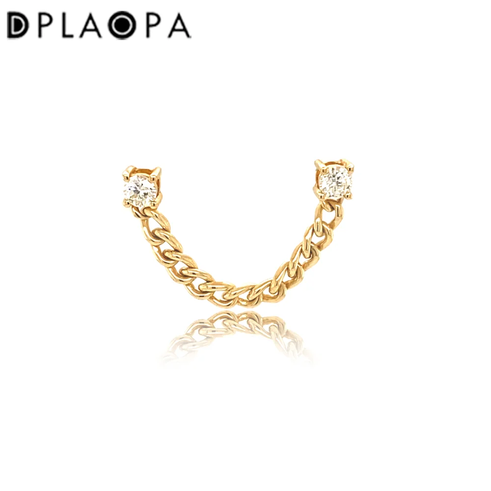 Locker Chain | Stud Earring | Double Studs | Dplaopa | Jewels - 100% 925 Sterling Silver Gold ...