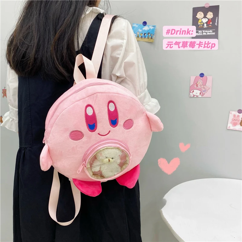 Kawaii-Kirby-Anime-Hobby-Kirby-Pink-Plush-Backpack-Women-s-School-Large ...