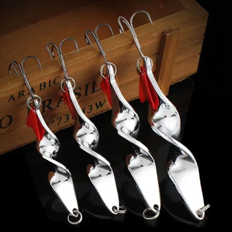 1pc-Silver-Rotating-Hard-Metal-Spinner-Spoon-Jig-Wobbler-Artificial ...