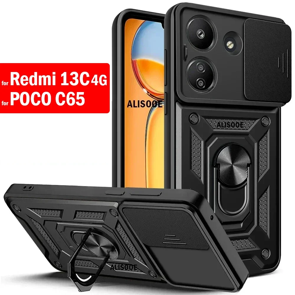 Armor-Funda-for-Redmi-13C-4G-POCO-C65-Case-Slide-Camera-Lens-Protect ...
