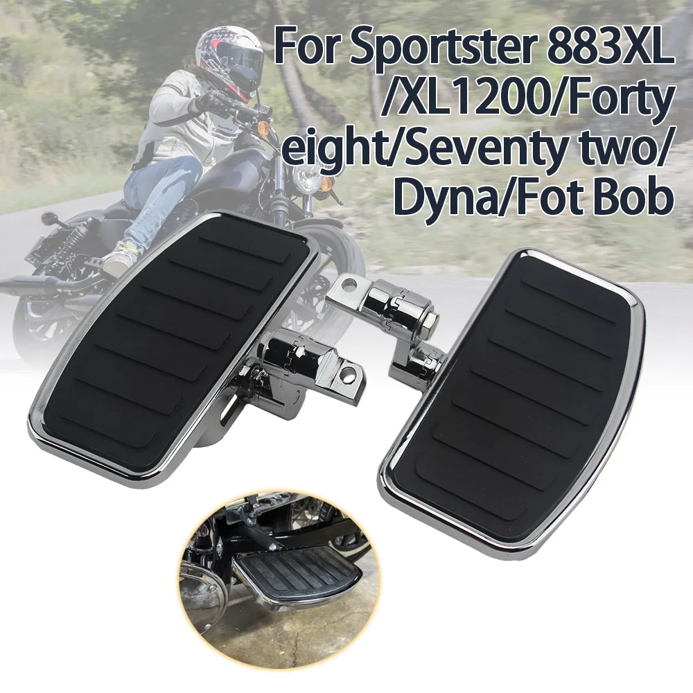 1-Pair-Motorcycle-Black-Adjustable-Front-Rear-Passenger-Floorboard ...