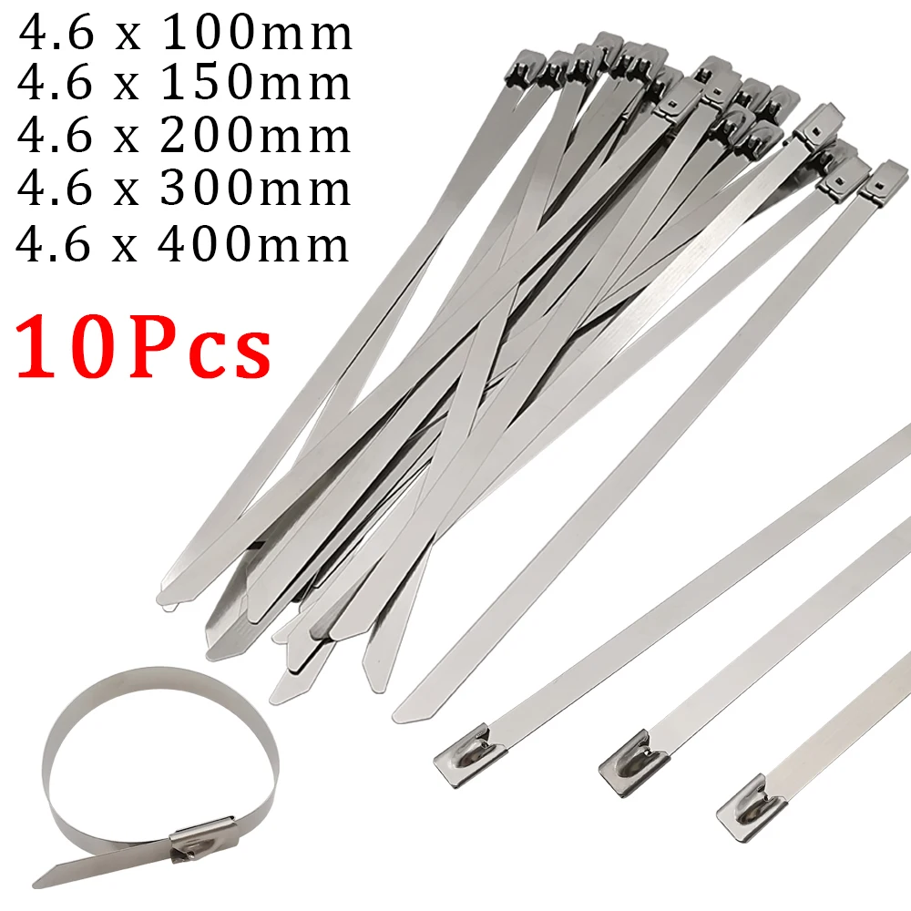 10Pcs-Stainless-Steel-Cable-Tie-4-6mm-Multifunctional-Self-locking ...