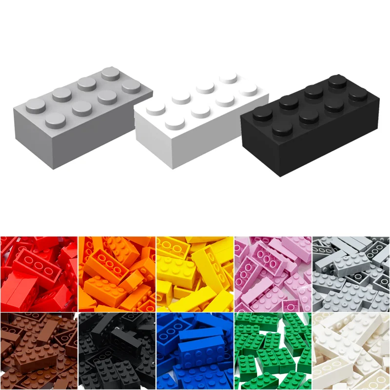 Klassieke-Bulk-Effen-Kleur-Bricks3001-2X4-Bouwstenen-150-Stuks-Grijs ...
