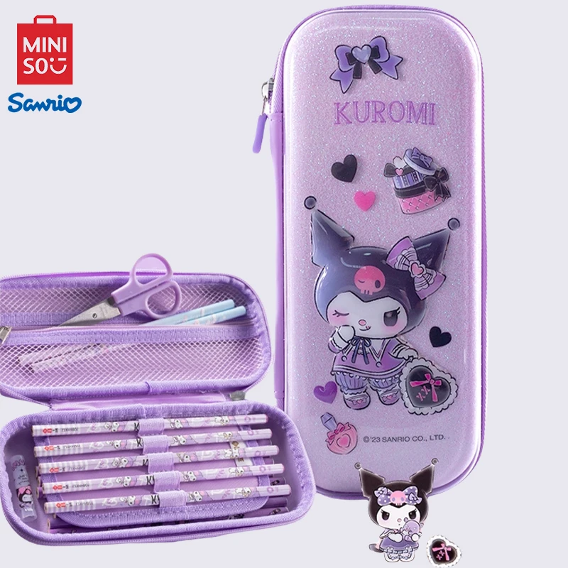 MINISO-Senrio-Hello-Kitty-Pencil-Box-Cartoon-Kuromi-Large-Capacity-Cute ...