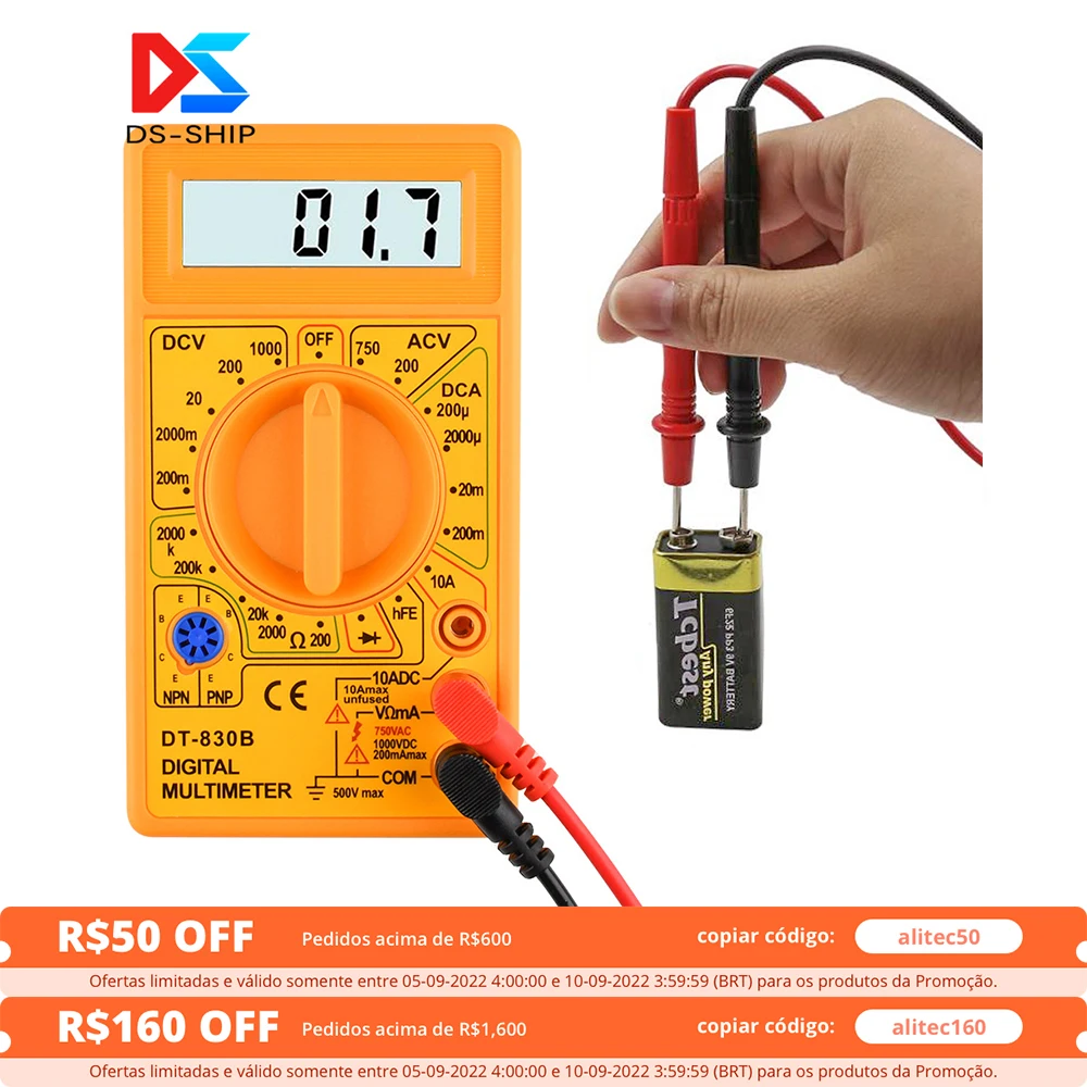 Dt-830b Ac Dc Lcd Ohmmeter Multímetro Digital, Amperímetro, Medidor De ...
