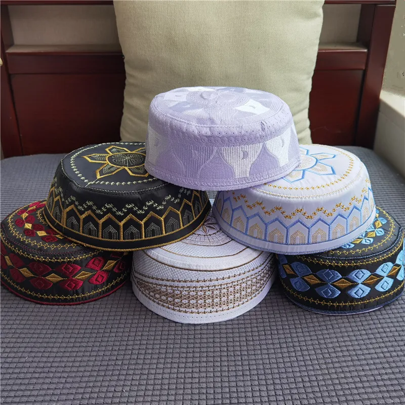 Muslim-Hats-Polyester-Embroidery-Arab-Men-Prayer-Worship-Hat-Turban ...
