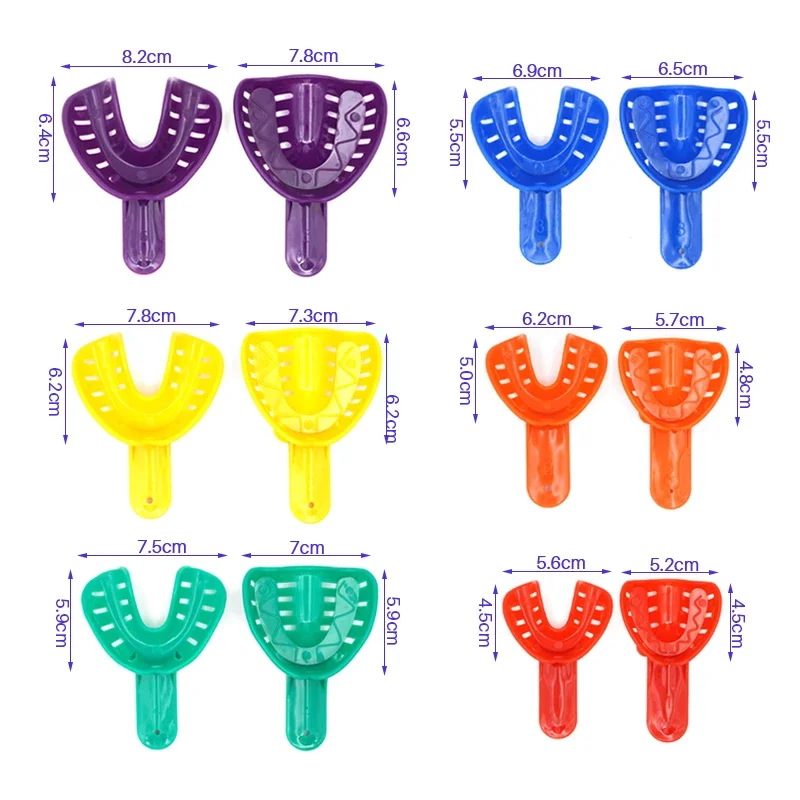 12pcs-Colorful-Dental-Impression-Trays-Plastic-Teeth-Holder-Kit ...