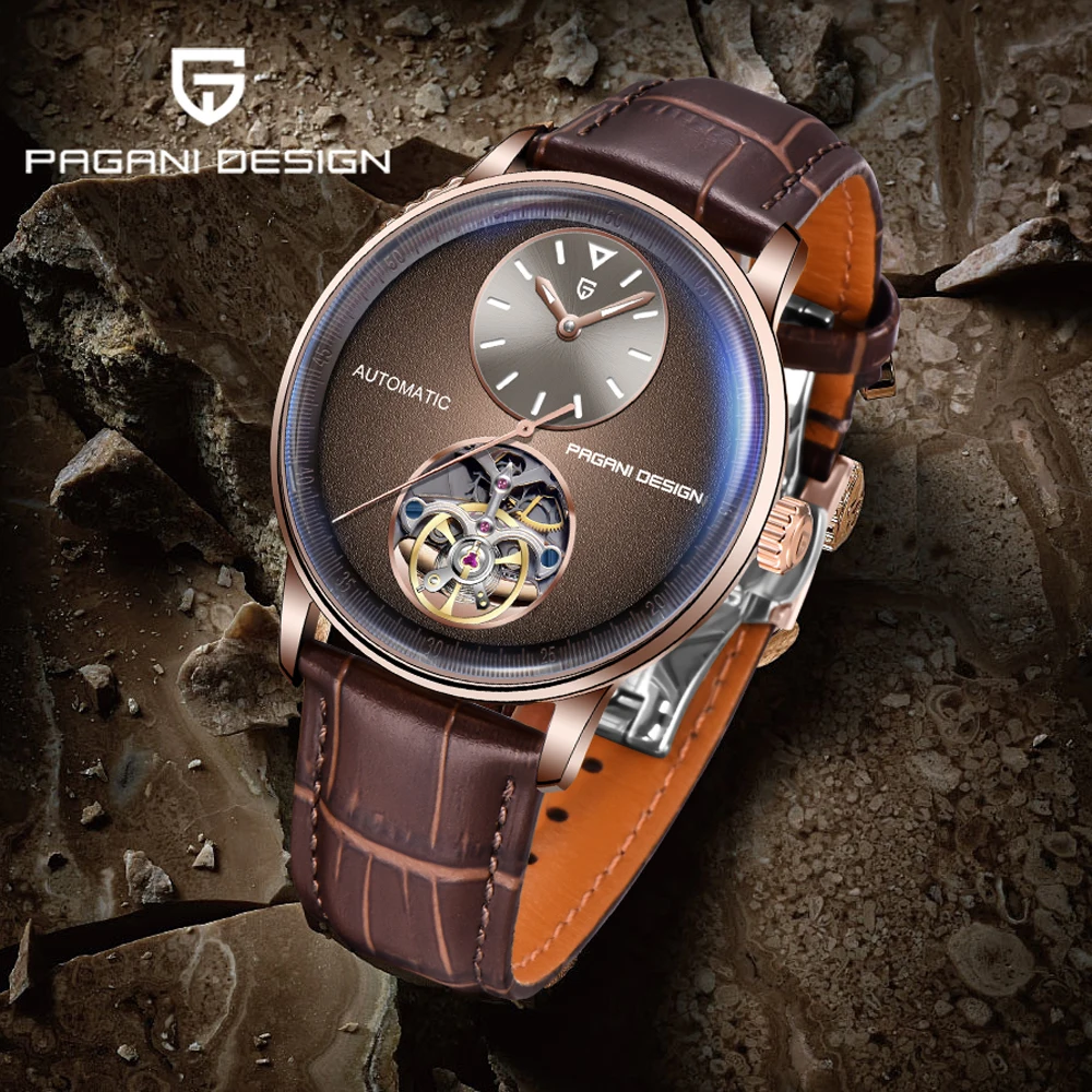PAGANI DESIGN Men's Brand Luxury Automatic Mechanical Watches Leather ...