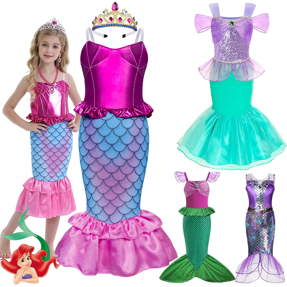 Disney-Mermaid-Costumes-for-Girls-Cosplay-Princess-Dress-Child-Carnival ...