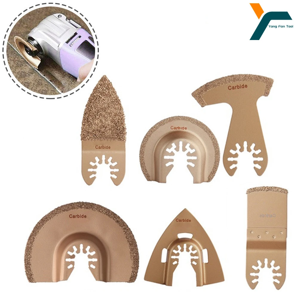 6Pcs Oscillating Multitool Triangle Carbide Rasp Saw Blade Grind Blade ...