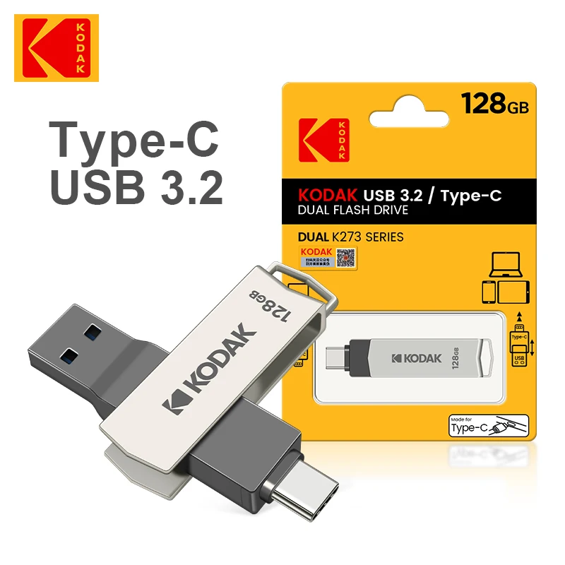 Kodak-USB3-2-Type-C-OTG-Dual-Flash-Drive-128GB-K273-USB-3-2-Mini ...
