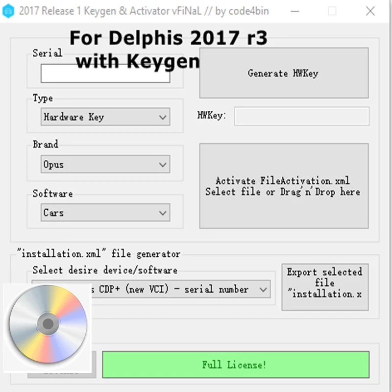 For delphis 2017 R3 with keygen send CD diagnostic tool software For cars trucks obd scanner ...