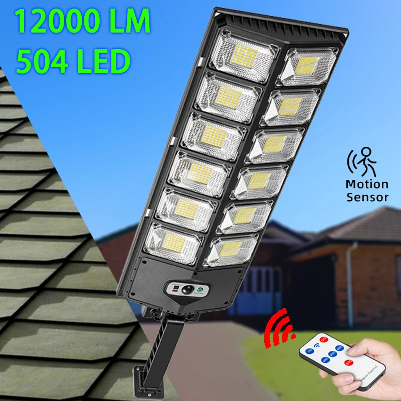 504 LED Powerful Solar Lights Outdoor Motion Sensor External Waterproof ...