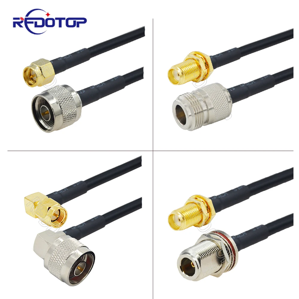 1Pcs-SMA-Male-to-N-Female-Type-Connector-50-Ohm-RG58-Coaxial-Extension ...
