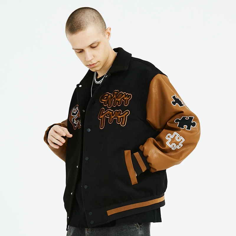 Men's Autumn Jacket Hip Hop Embroidery Bomber Baseball Jackets Casual ...