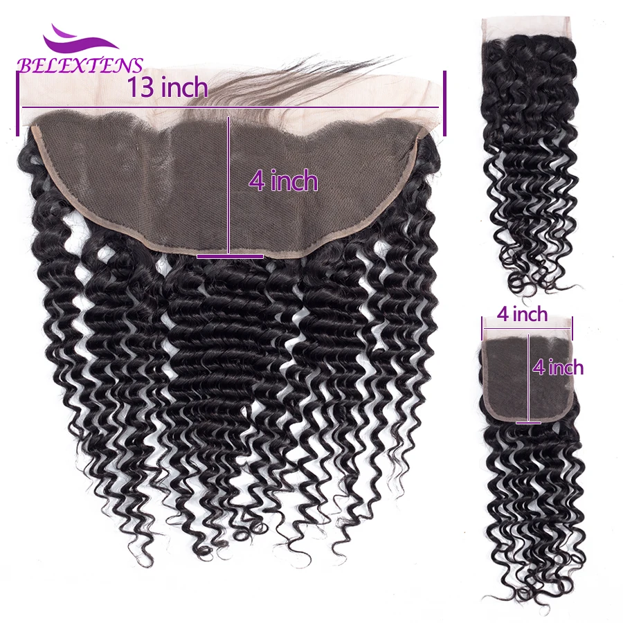 4x4-13x4-closure-cheveux-humains-lisse-Deep-Wave-meche-bresilienne ...