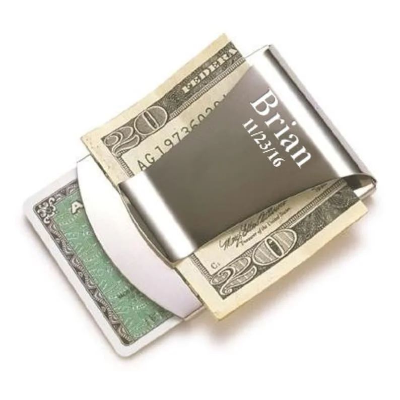 Personalized Laser Engraved Money Clip Stainless Steel Custom Name ...